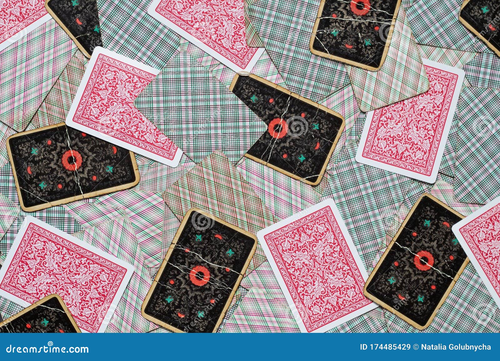 Background of Various Scattered Playing Cards Face Down Stock Image ...