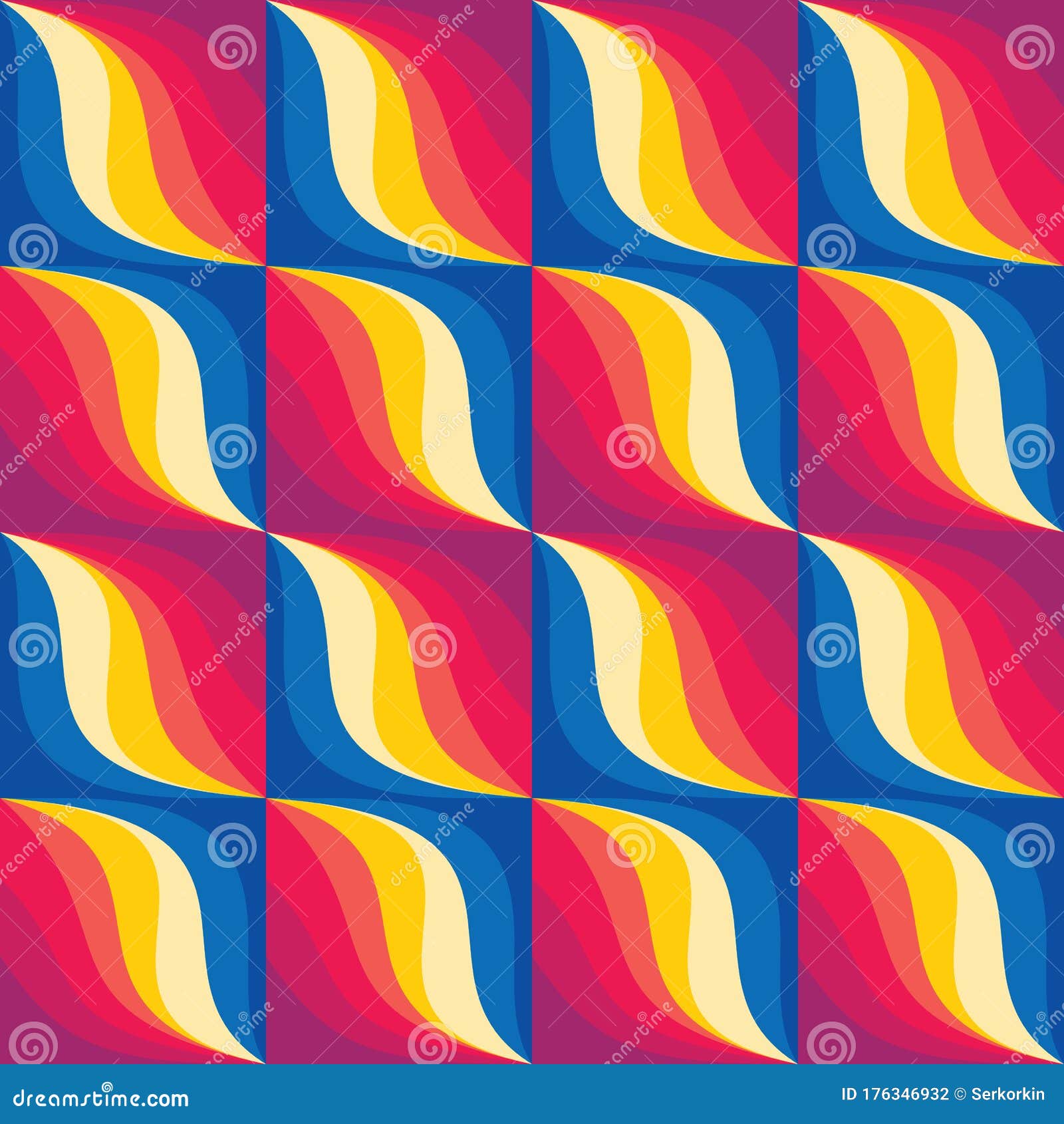 Background Vector Abstract Design. Geometric Seamless Pattern in Blue ...