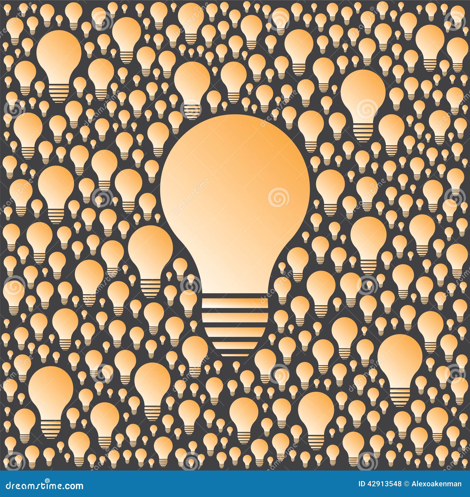 Background with Vector Light Bulbs. Creativity and Ideas Concept. Stock ...