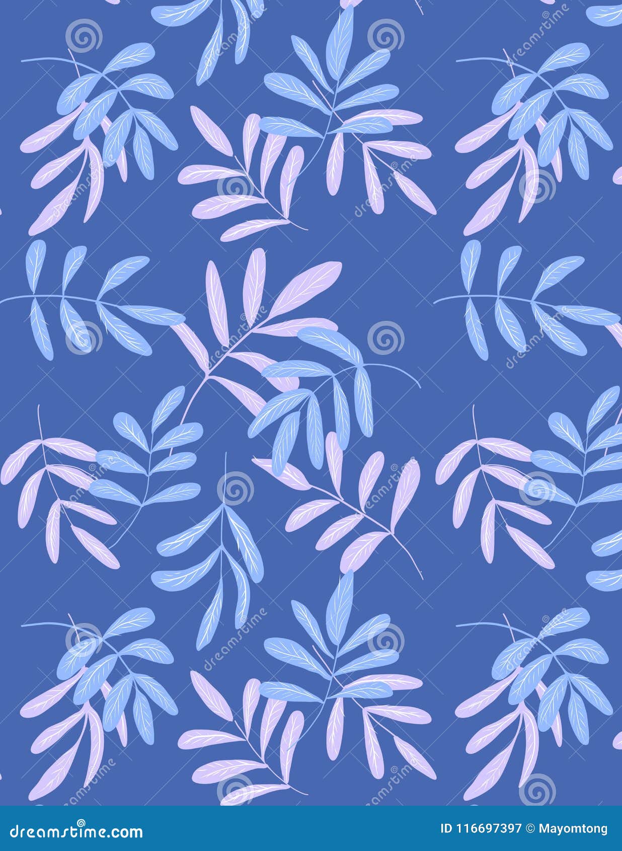 Blue leaf pattern stock vector. Illustration of graphic - 116697397