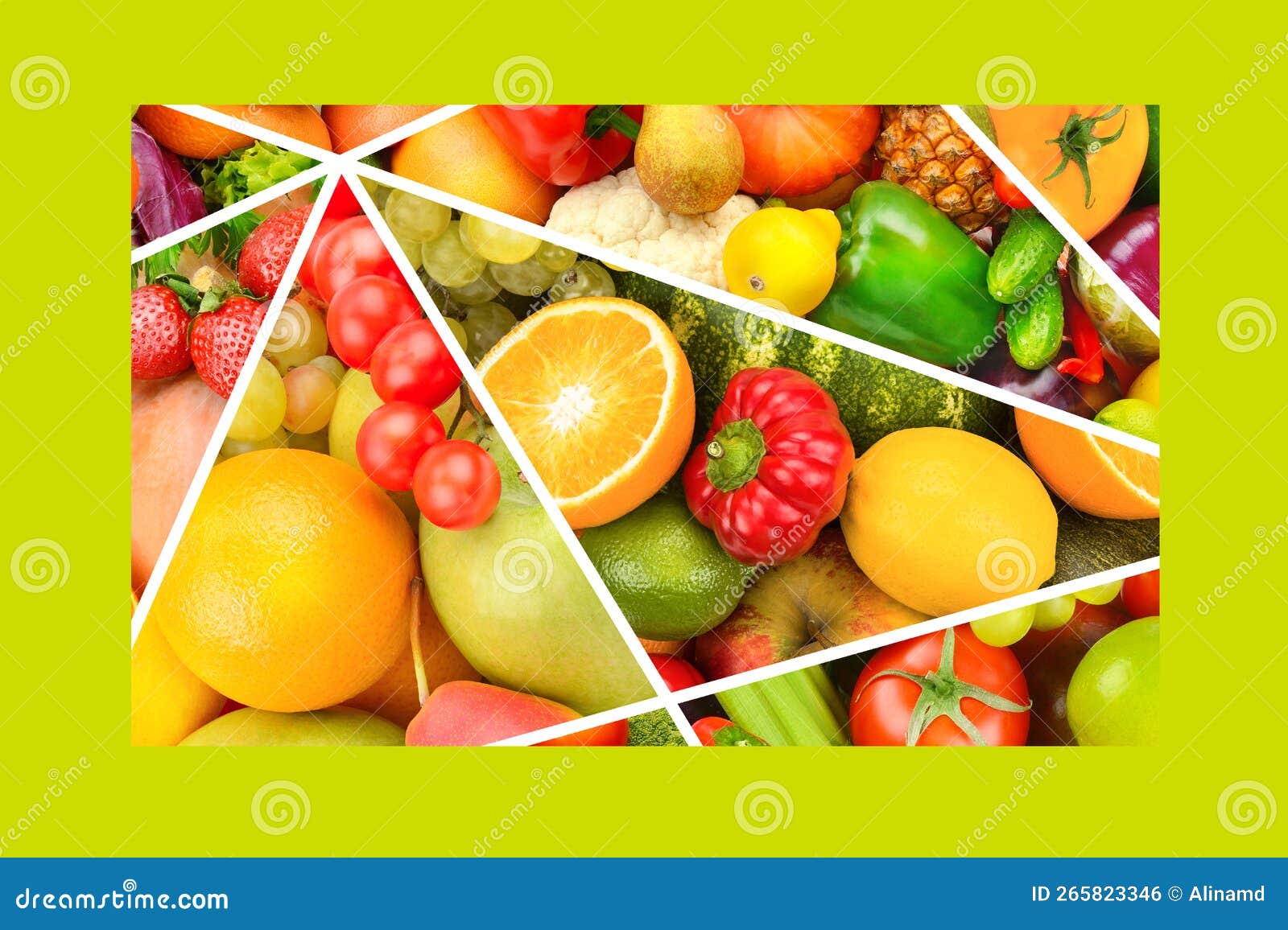 Background of Vegetables and Fruits. Collage Stock Photo - Image of ...