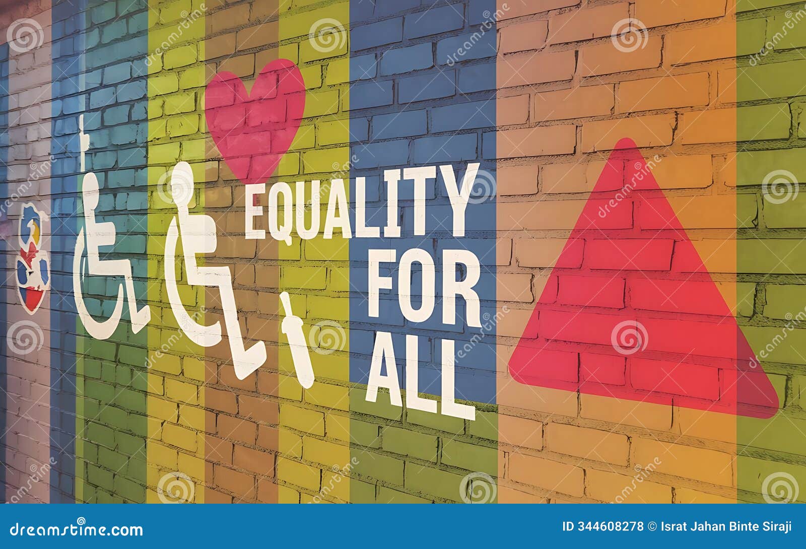 Background with Vibrant Icons Representing Equality and Disability ...
