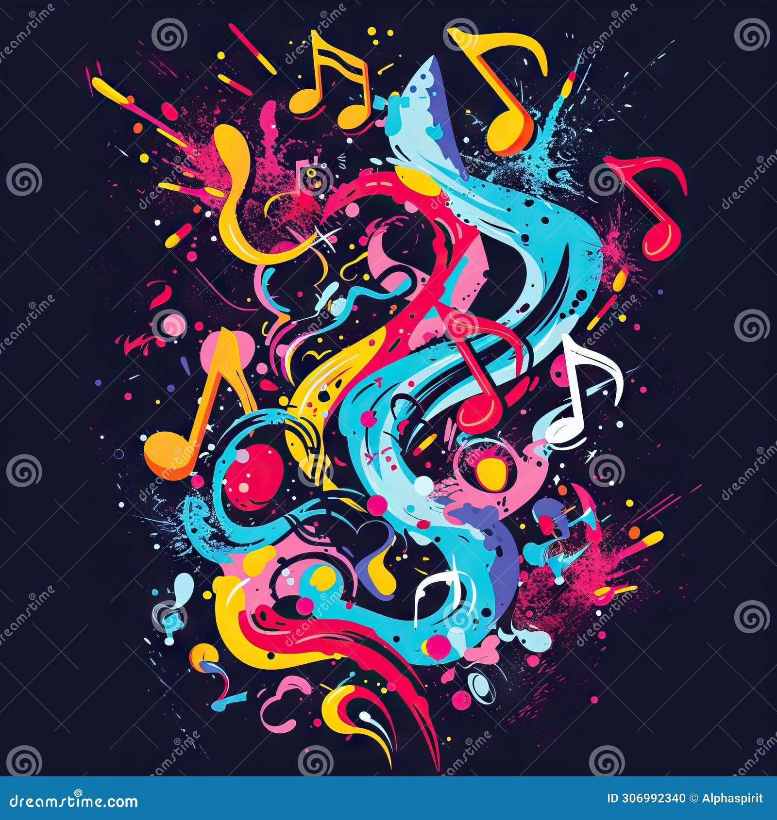 Background of Vibrant Music Splash. Generative AI Stock Photo - Image ...