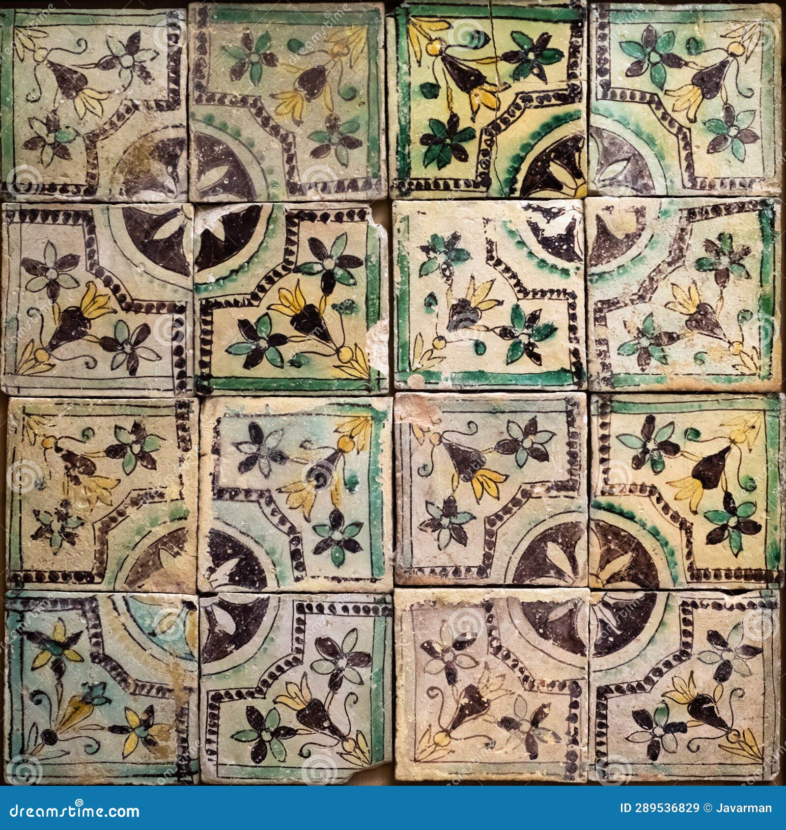 Background of Vintage Ceramic Tiles Stock Image - Image of pattern ...