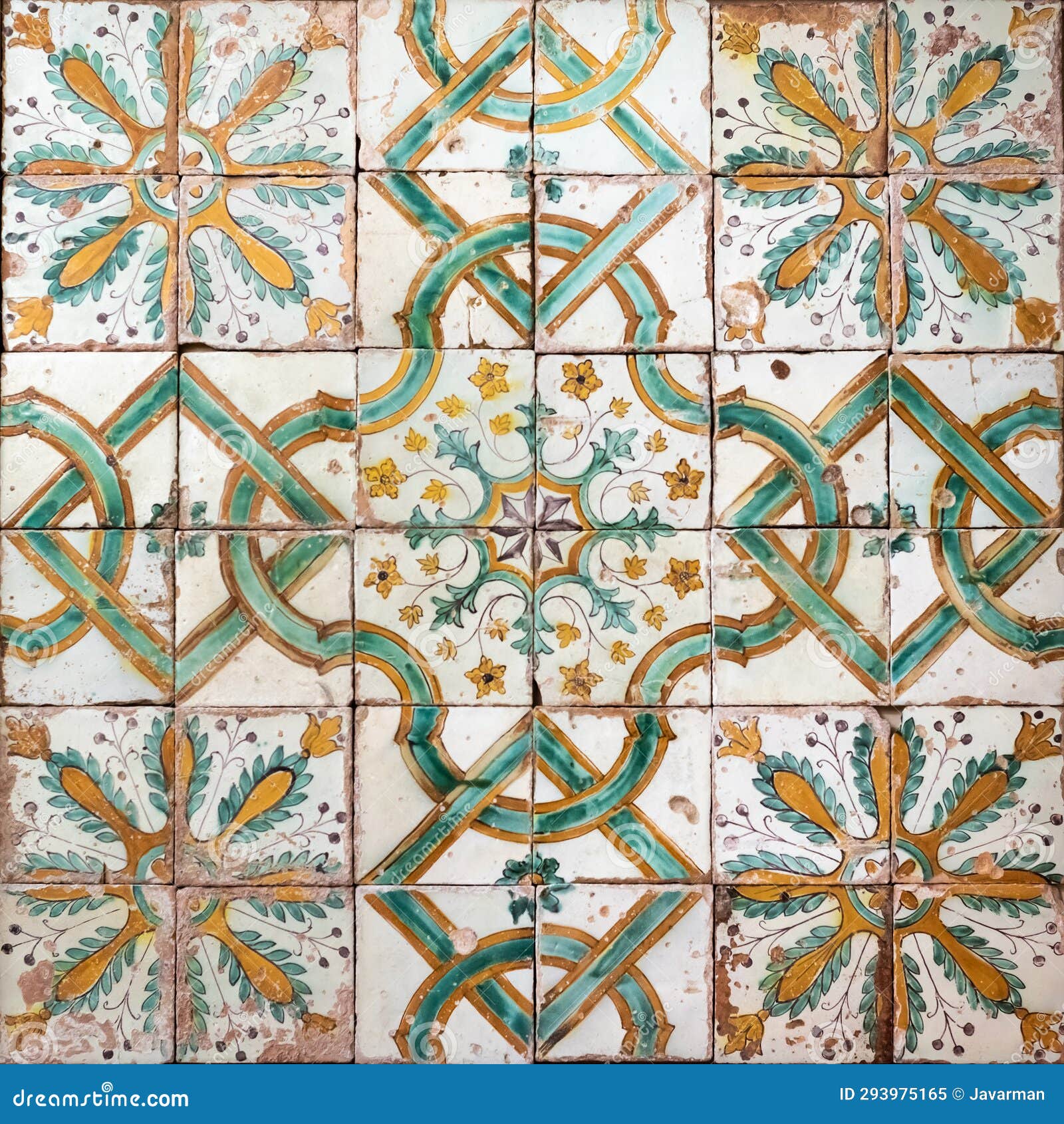 Background of Vintage Ceramic Tiles Stock Image - Image of antique ...