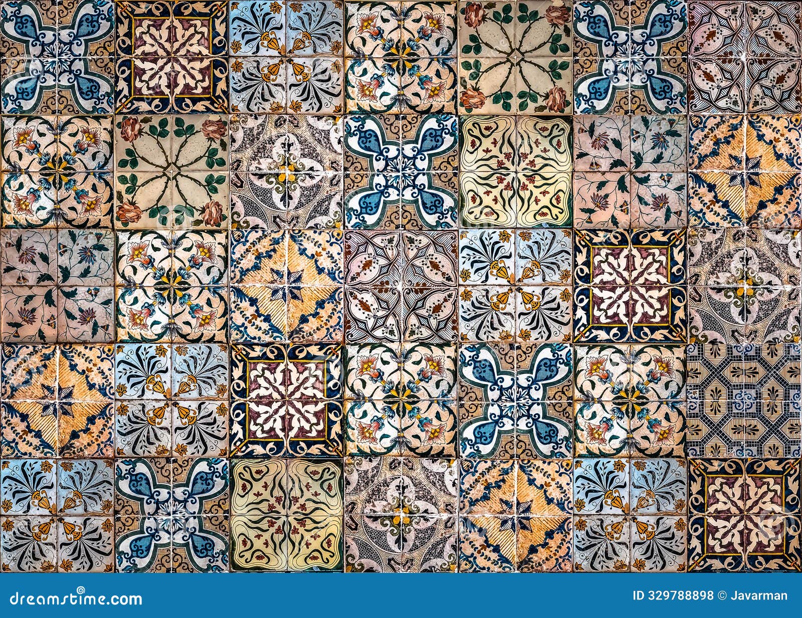 Background of Vintage Ceramic Tiles Stock Photo - Image of decorative ...