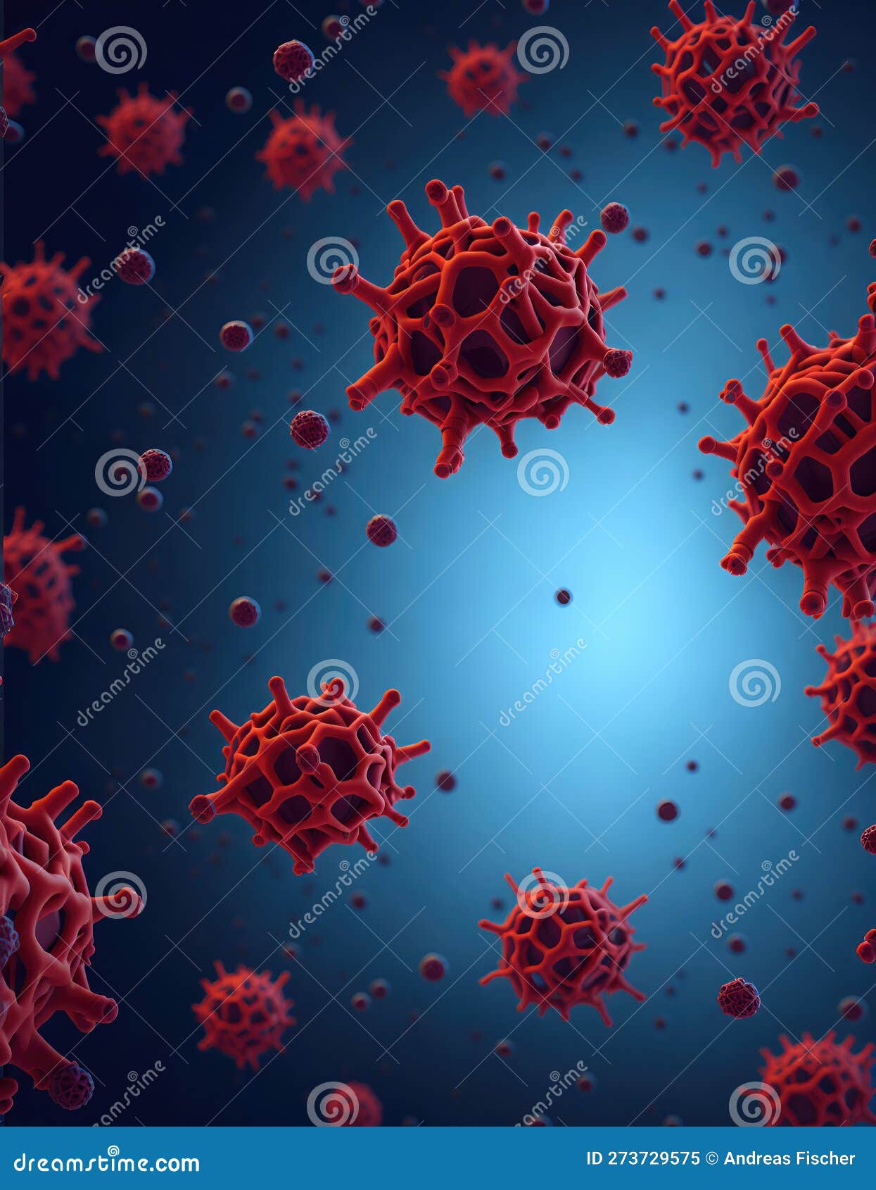 Background with Viruses, Microscopic View of Floating Virus Cells ...