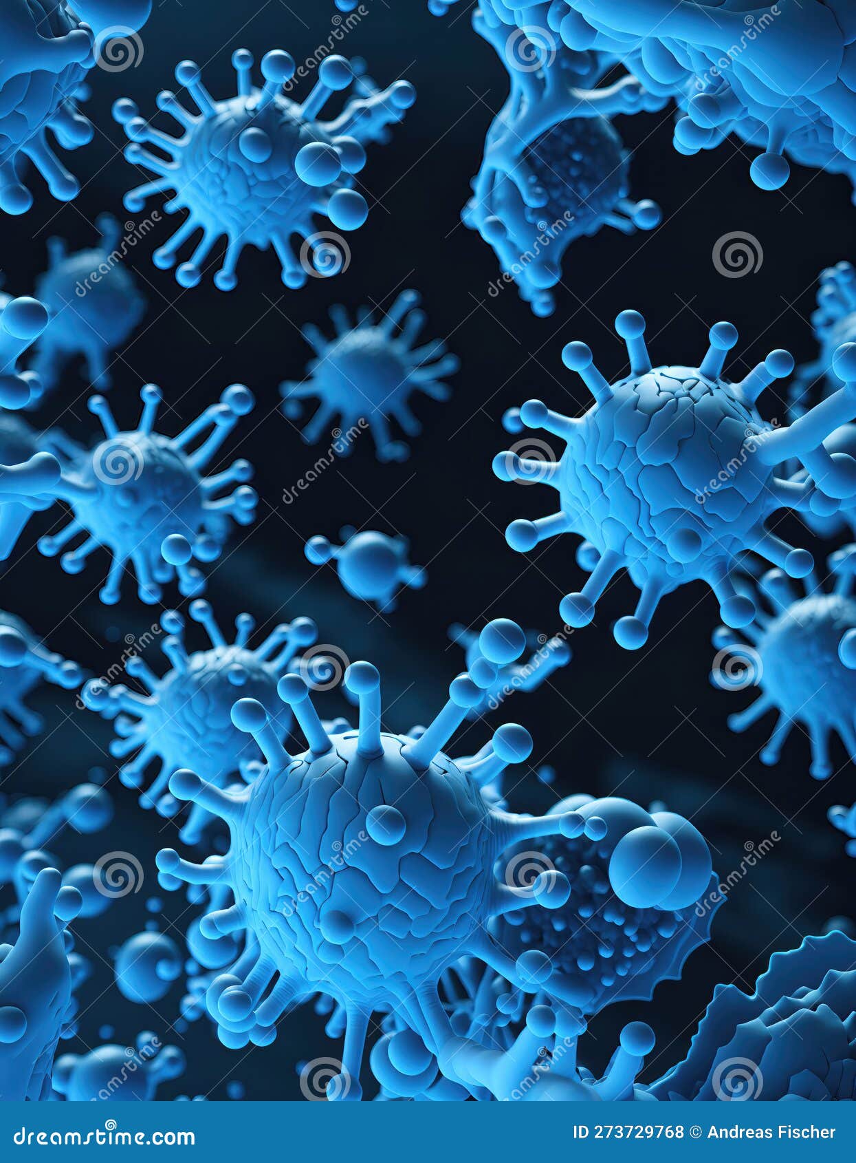 Background with Viruses, Microscopic View of Floating Virus Cells ...