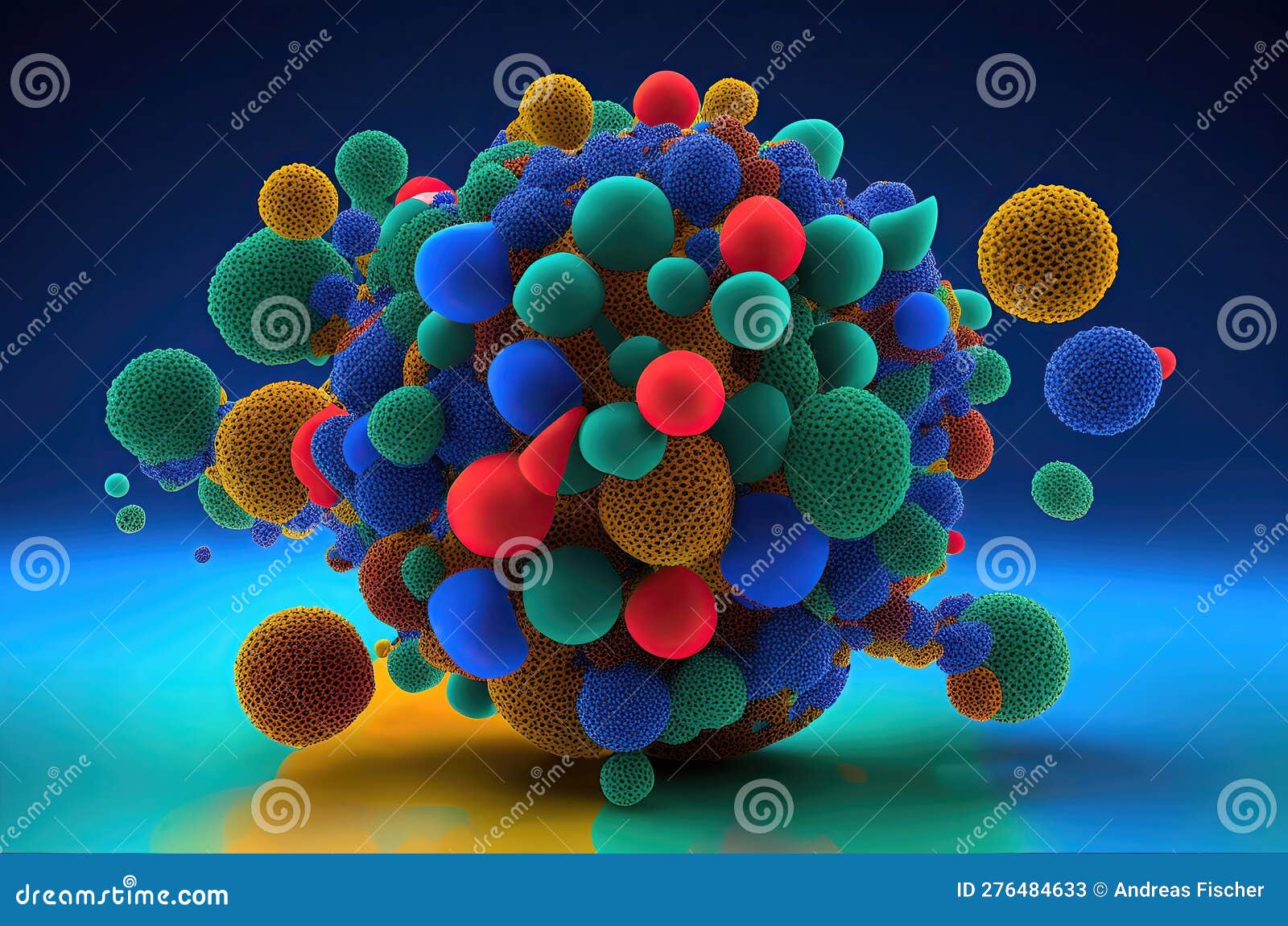 Background with Viruses, Microscopic View of Floating Virus Cells ...