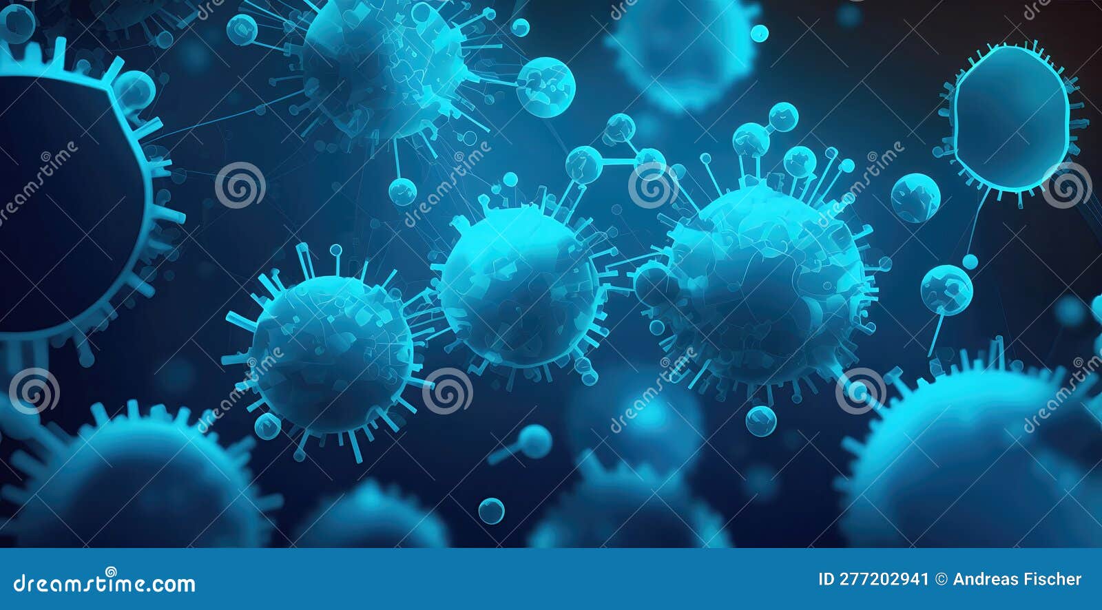 Background with Viruses, Microscopic View of Floating Virus Cells ...