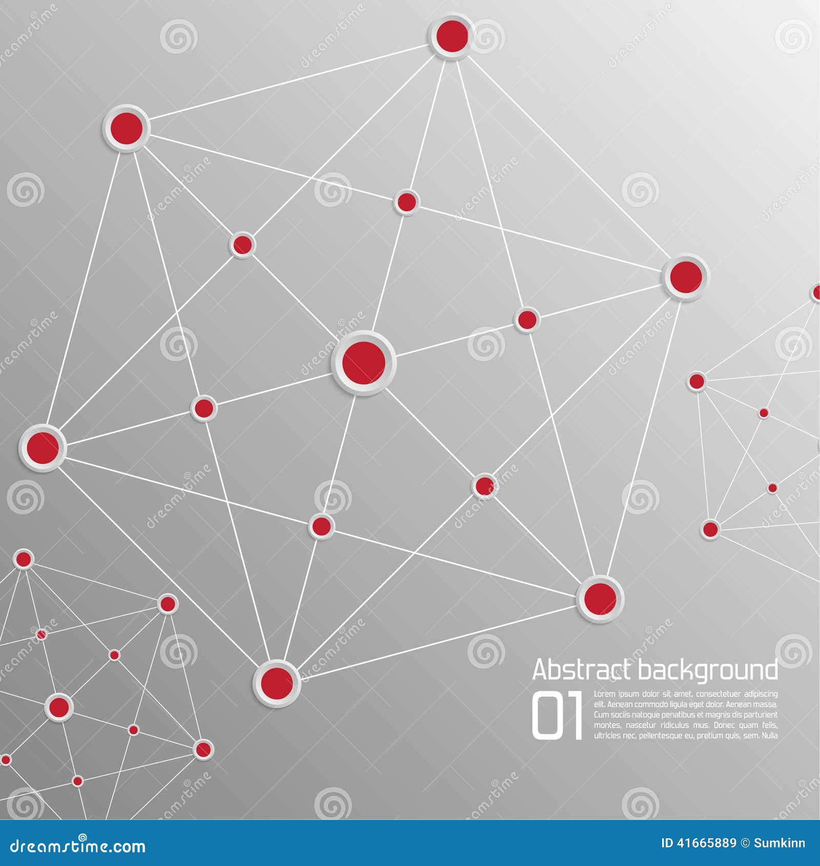 Background with Volume Paper with Red Dots Interconnected. Stock Vector ...