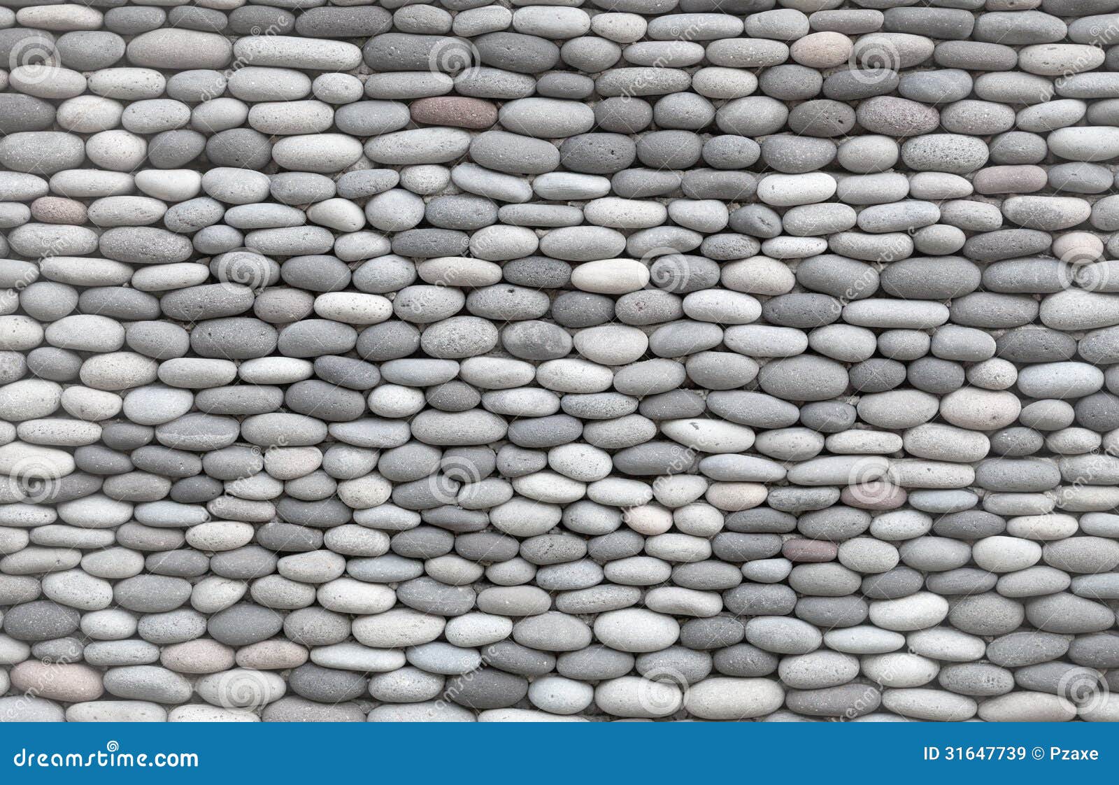 Background - Wall Decorated with Smooth Stones Stock Image - Image of ...