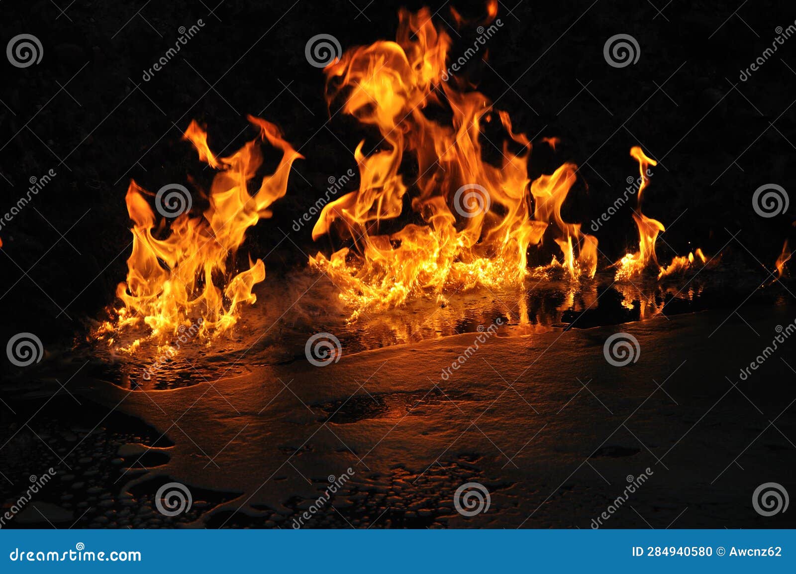 Background of a Wall of Flame Stock Photo - Image of burning, fiery ...