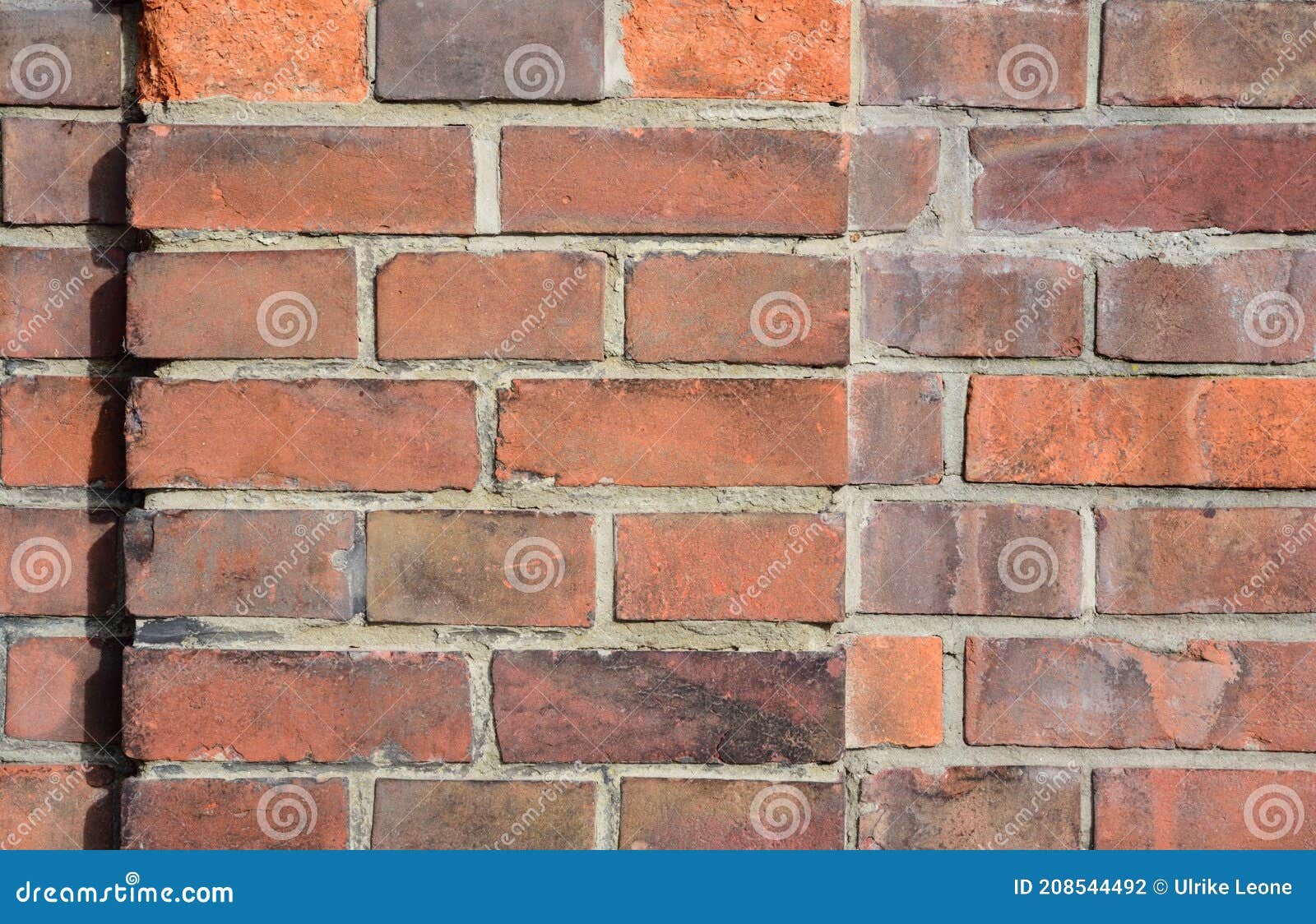 Background from a Wall Made of Red Brick with a Small Protrusion Stock ...