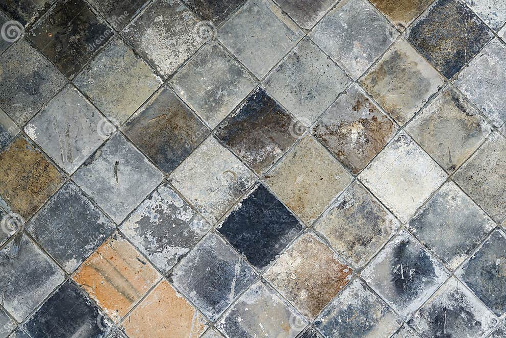 A Background Wall Made of Square Bricks and Tiles Stock Photo - Image ...