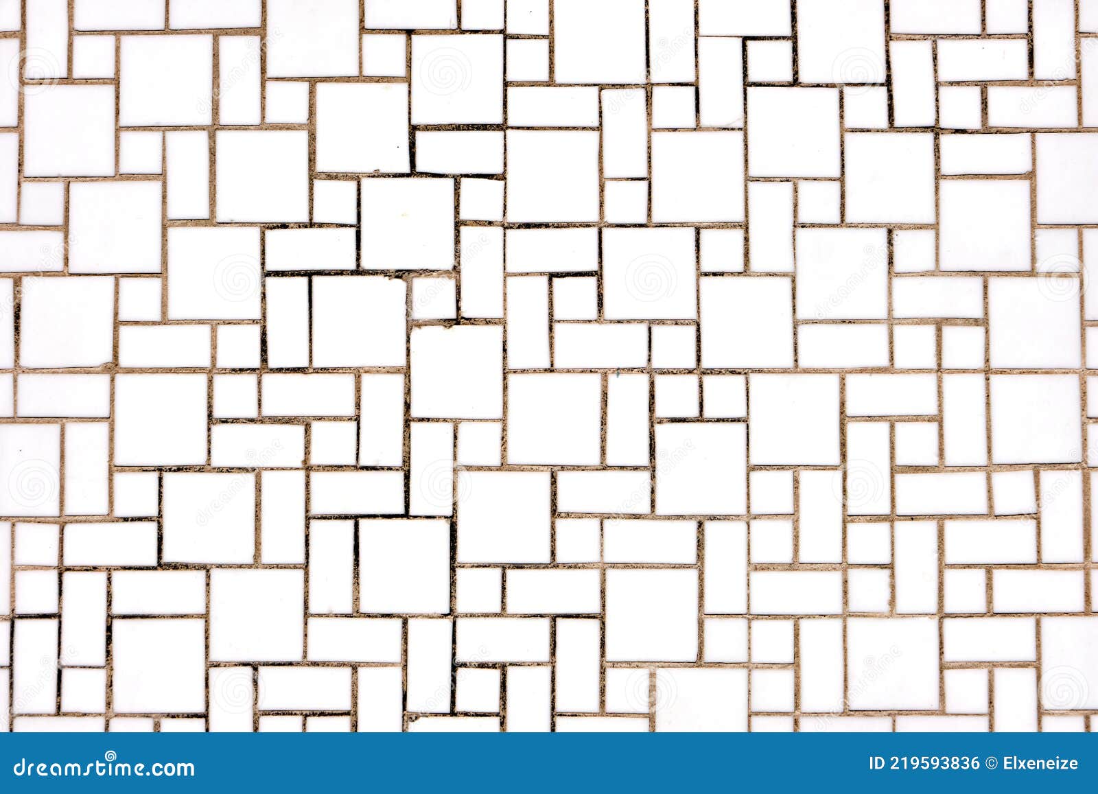 Wall Made of Square and Rectangular White Mosaic Tiles Stock Photo - Image of build, interior ...