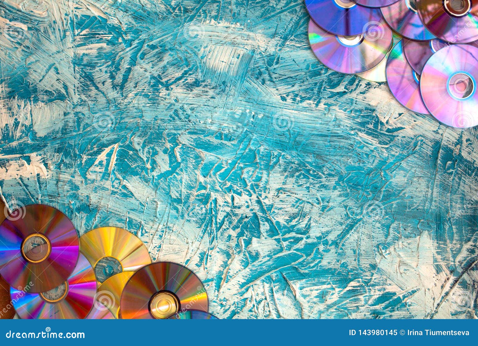 Background on the Wall with Old Damaged Discs Cd Stock Image - Image of ...