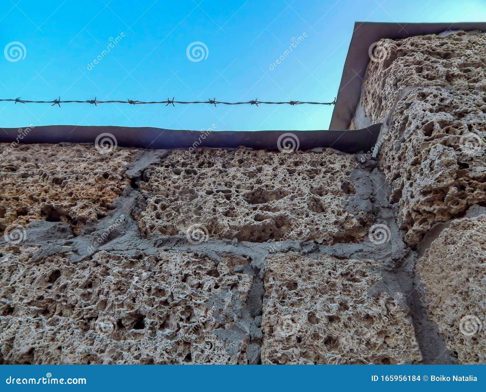 Background Wall with Shell Rock. Old Wall. Texture Limestone Stock ...