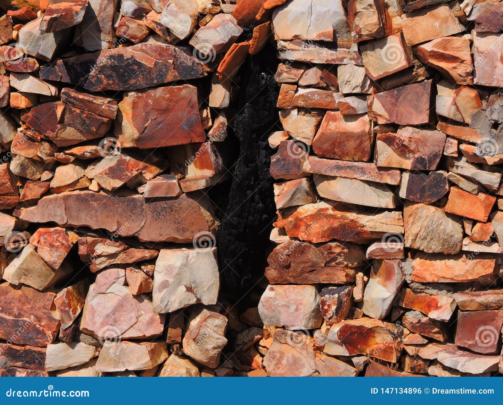 Background of Stones and a Crack Stock Photo - Image of brown ...