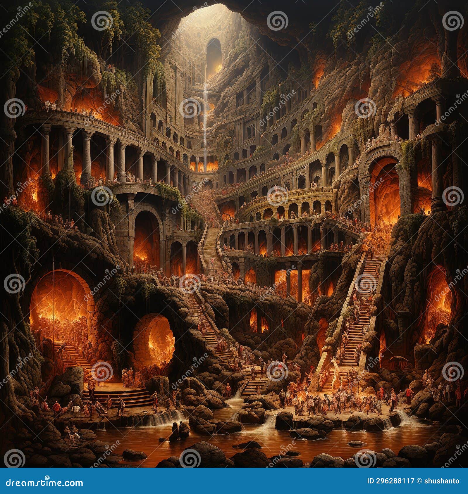 Background Wallpaper of the Circle of Hell Stock Illustration ...