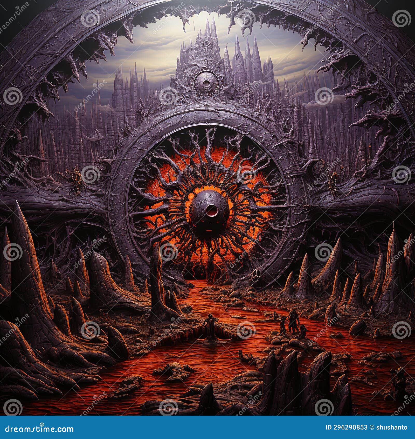 Background Wallpaper of the Circle of Hell Stock Illustration ...