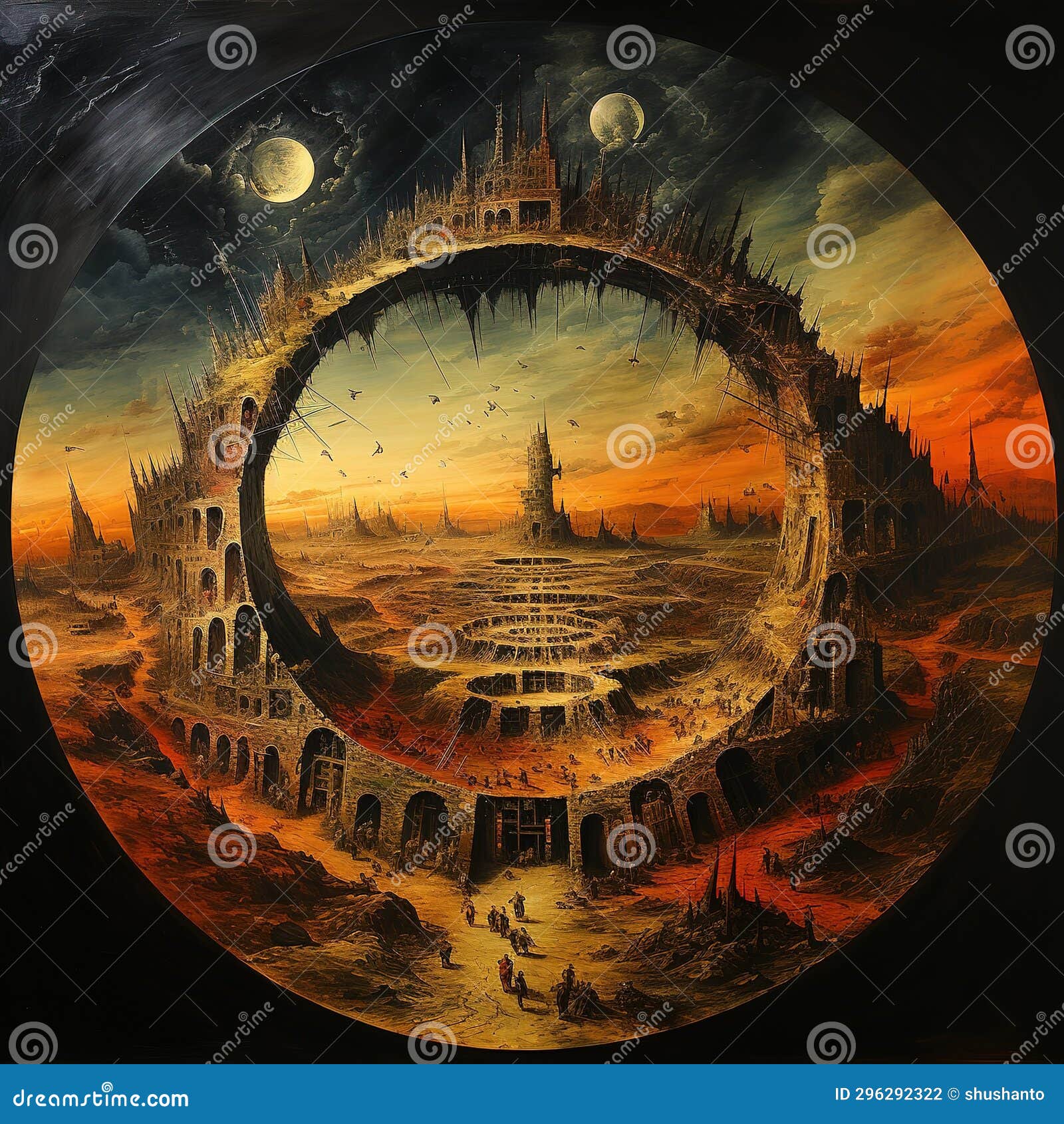 Background Wallpaper of the Circle of Hell Stock Illustration ...