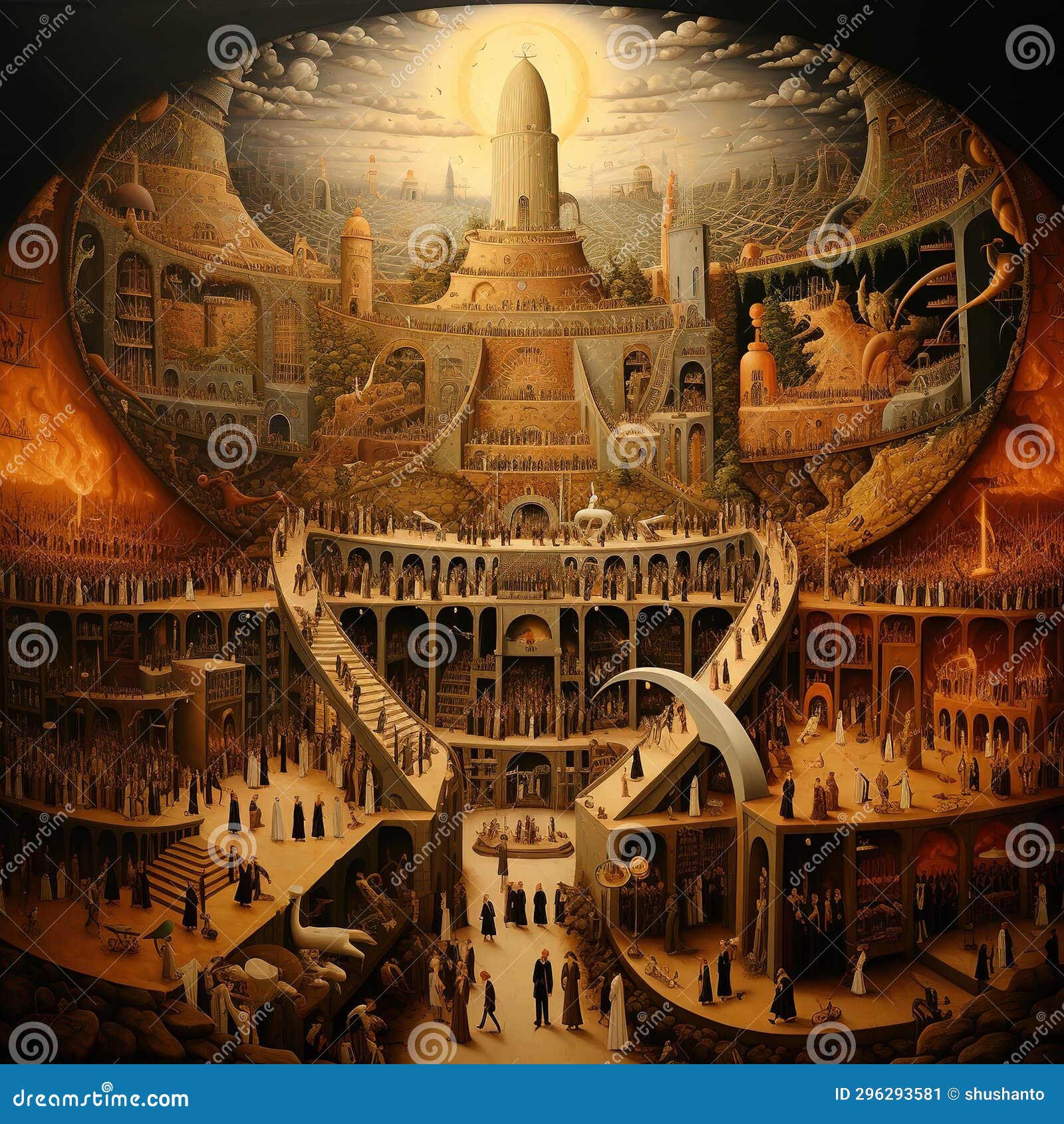 Background Wallpaper of the Circle of Hell Stock Illustration ...