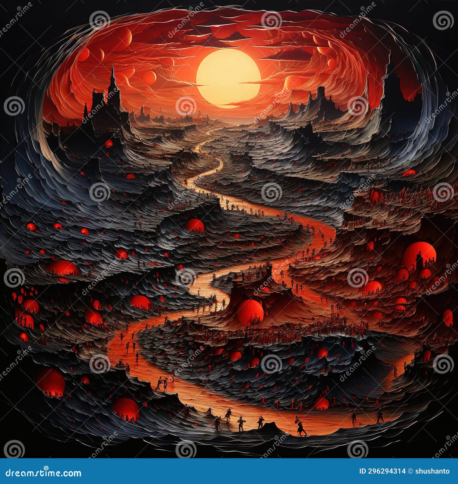 Background Wallpaper of the Circle of Hell Stock Illustration ...