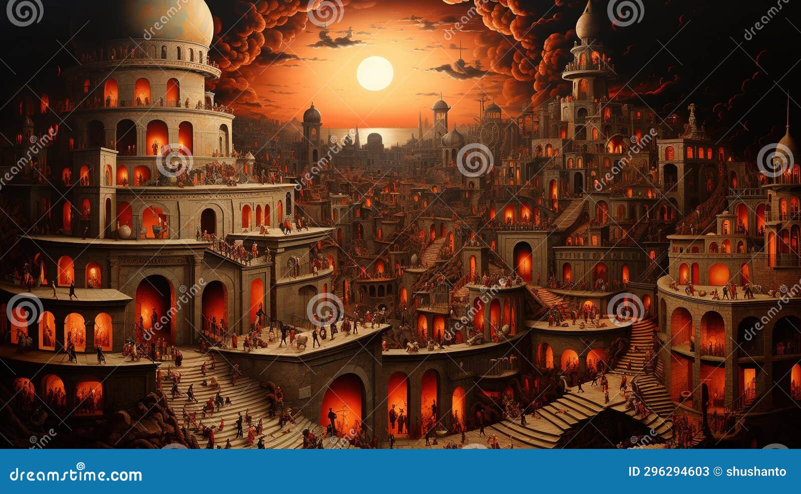 Background Wallpaper of the Circle of Hell Stock Illustration ...