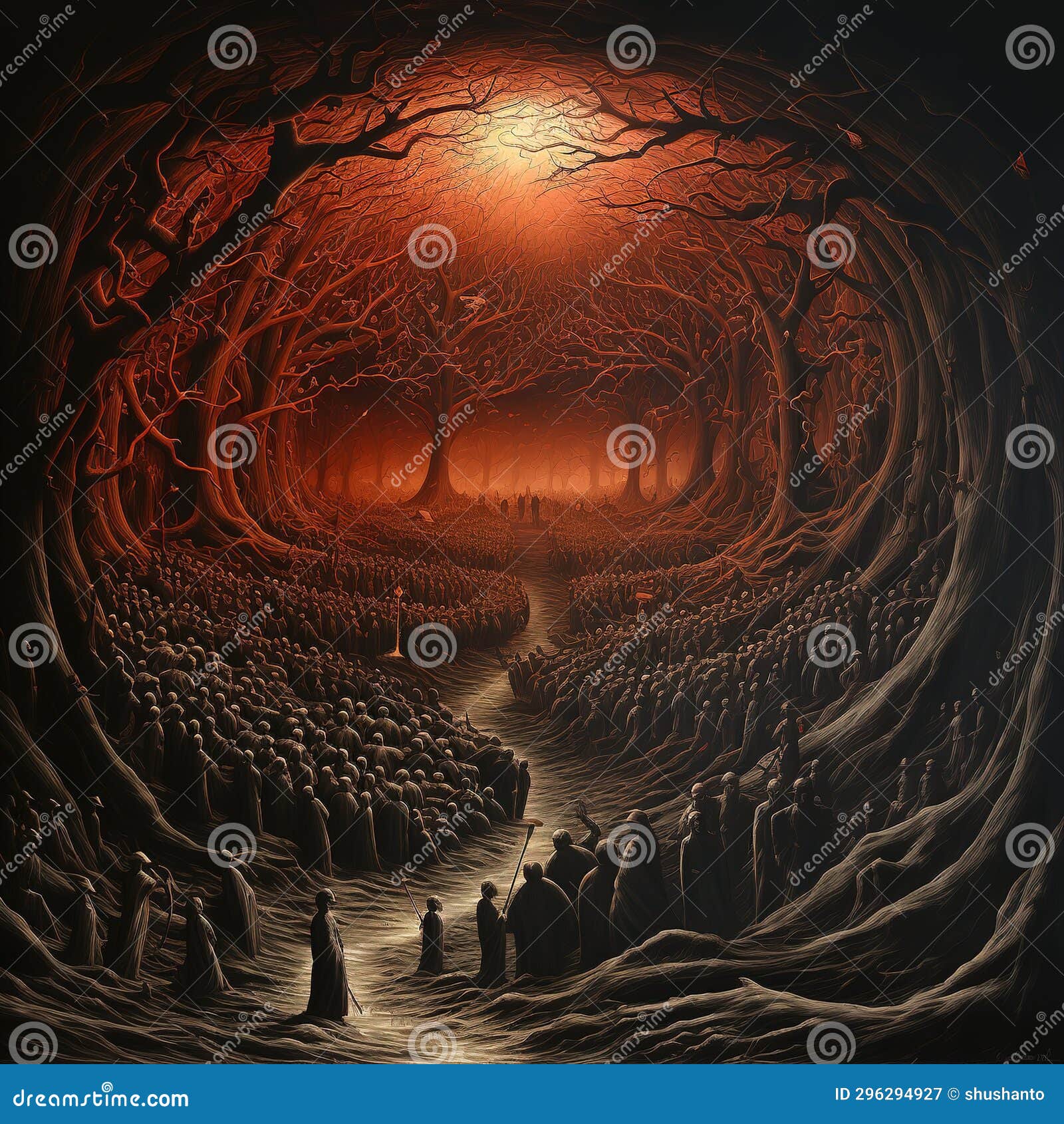 Background Wallpaper of the Circle of Hell Stock Illustration ...