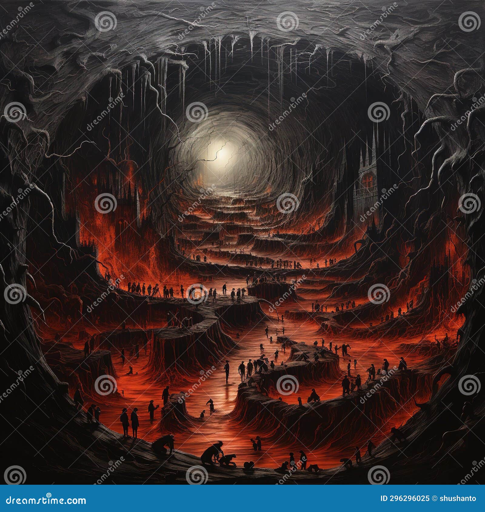 Background Wallpaper of the Circle of Hell Stock Illustration ...