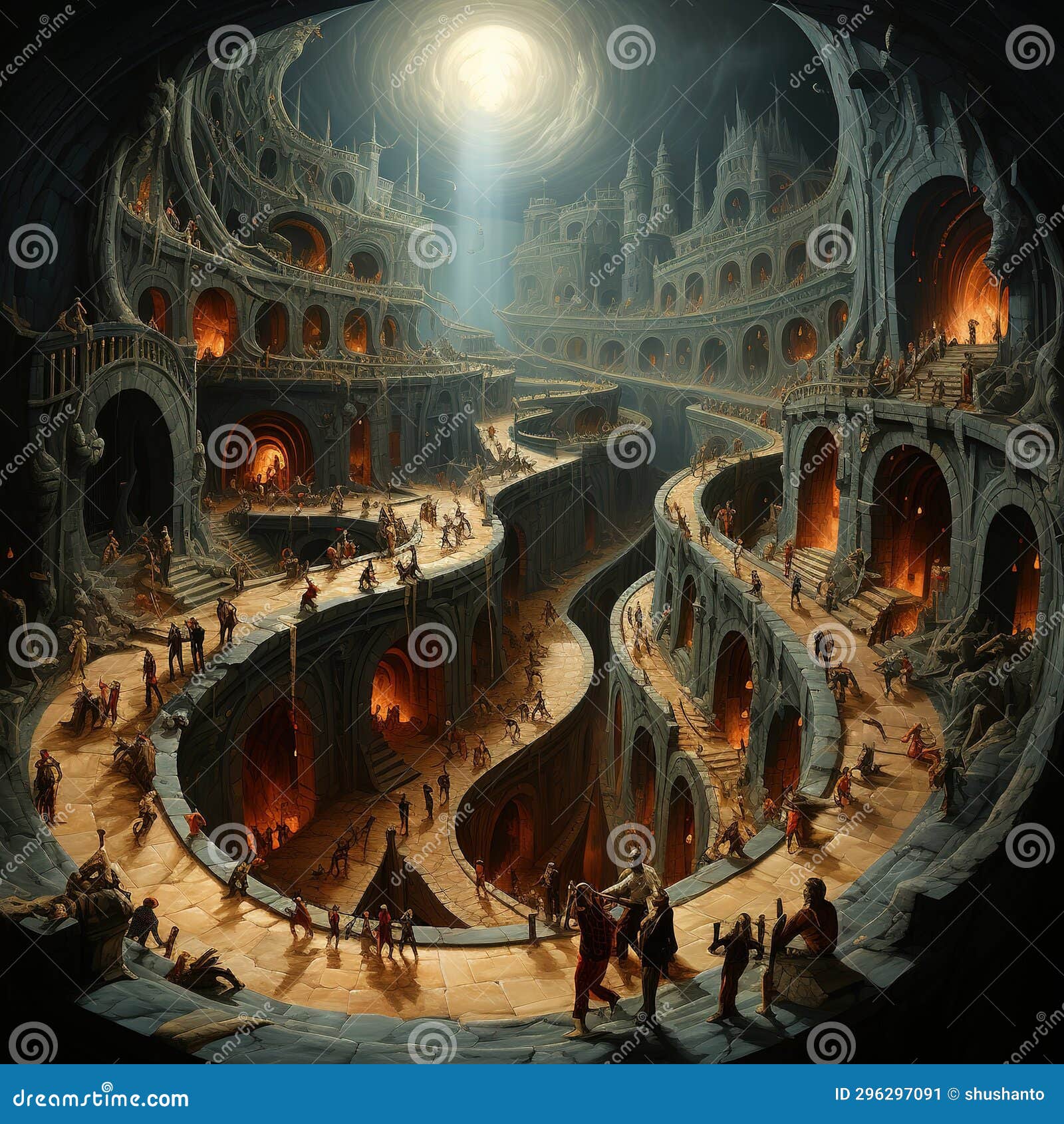 Background Wallpaper of the Circle of Hell Stock Illustration ...
