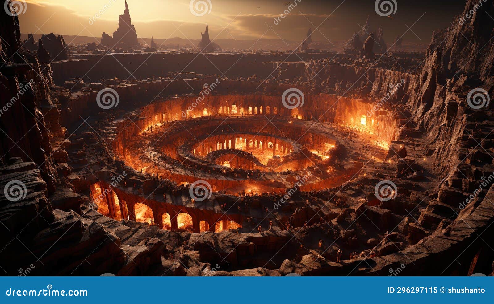 Background Wallpaper of the Circle of Hell Stock Illustration ...