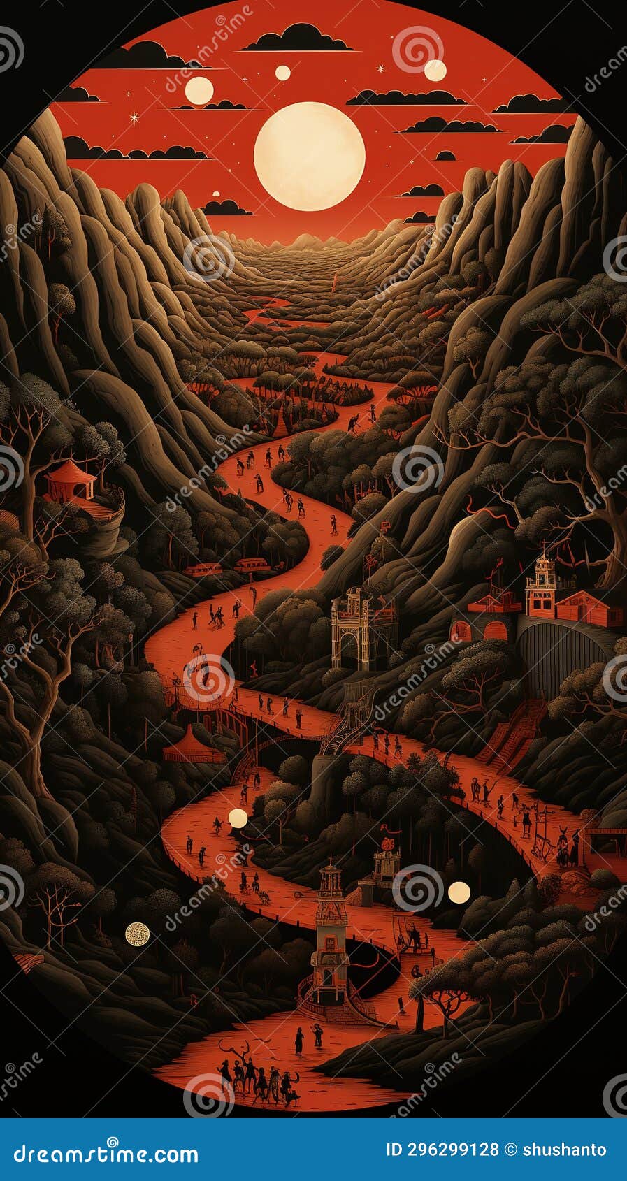 Background Wallpaper of the Circle of Hell Stock Illustration ...