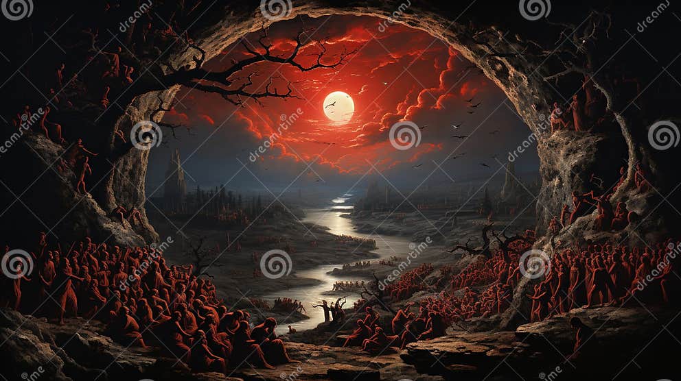 Background Wallpaper of the Circle of Hell Stock Illustration ...