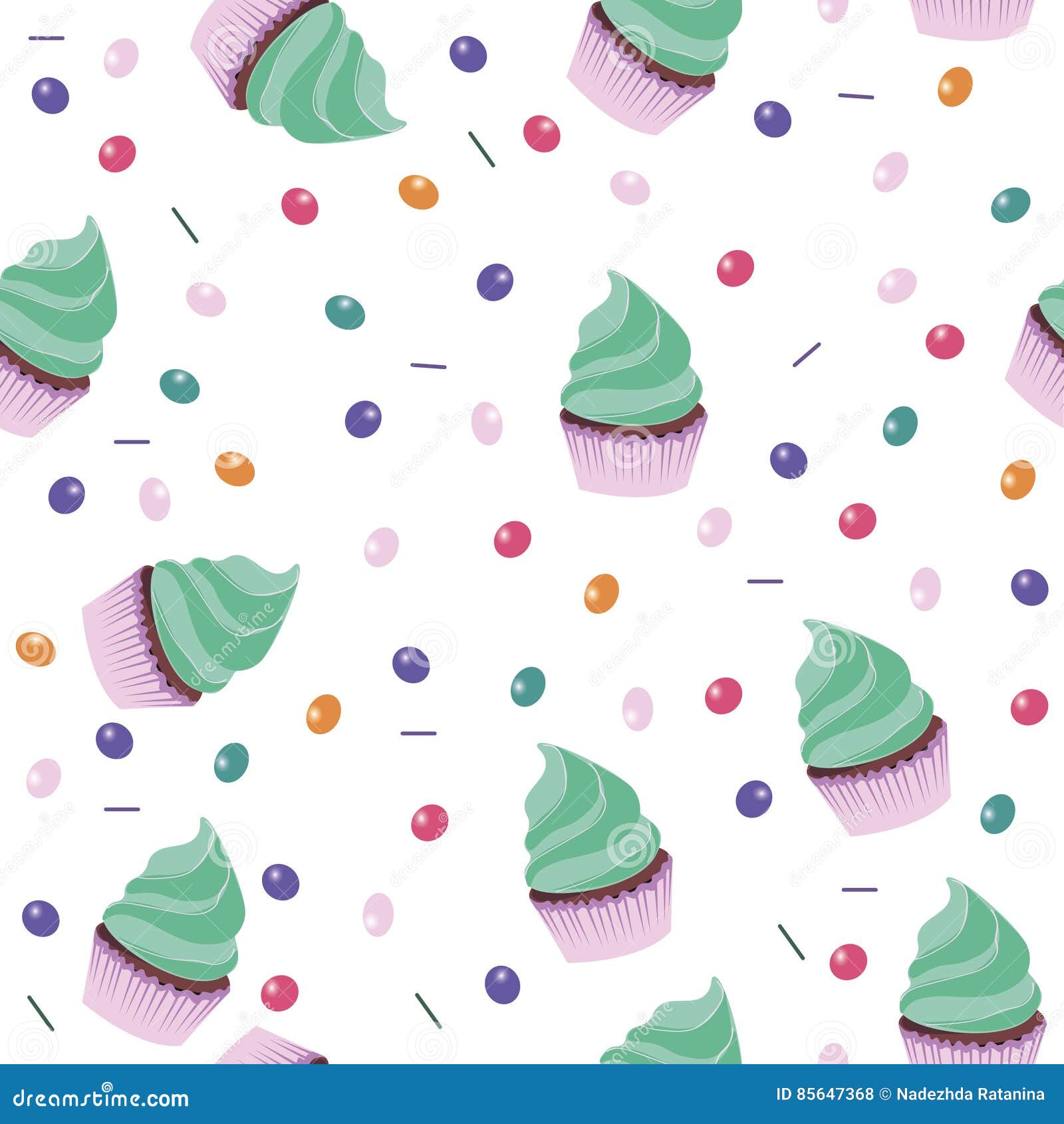 Background Wallpaper with Muffins. Vector Stock Vector - Illustration ...