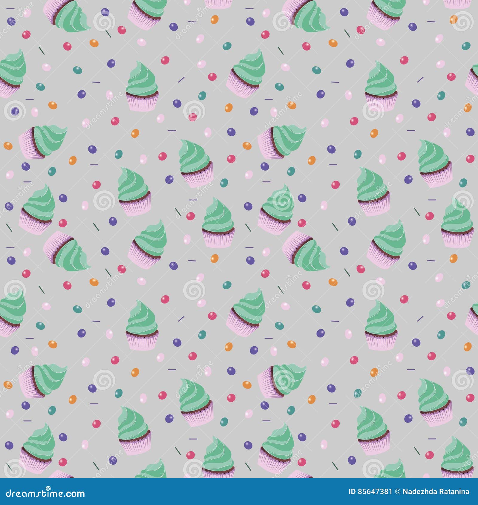 Background Wallpaper with Muffins. Vector Stock Vector - Illustration ...