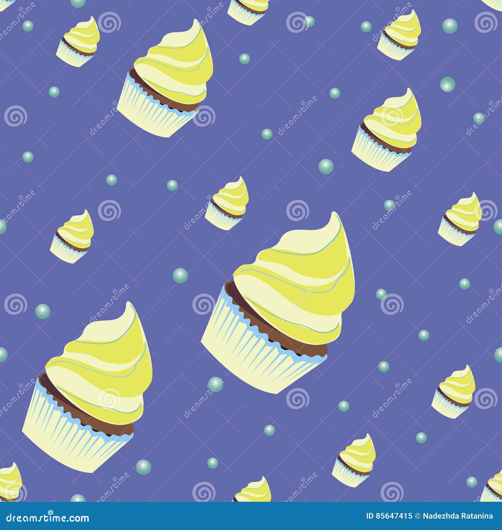 Background Wallpaper with Muffins. Vector Stock Vector - Illustration ...