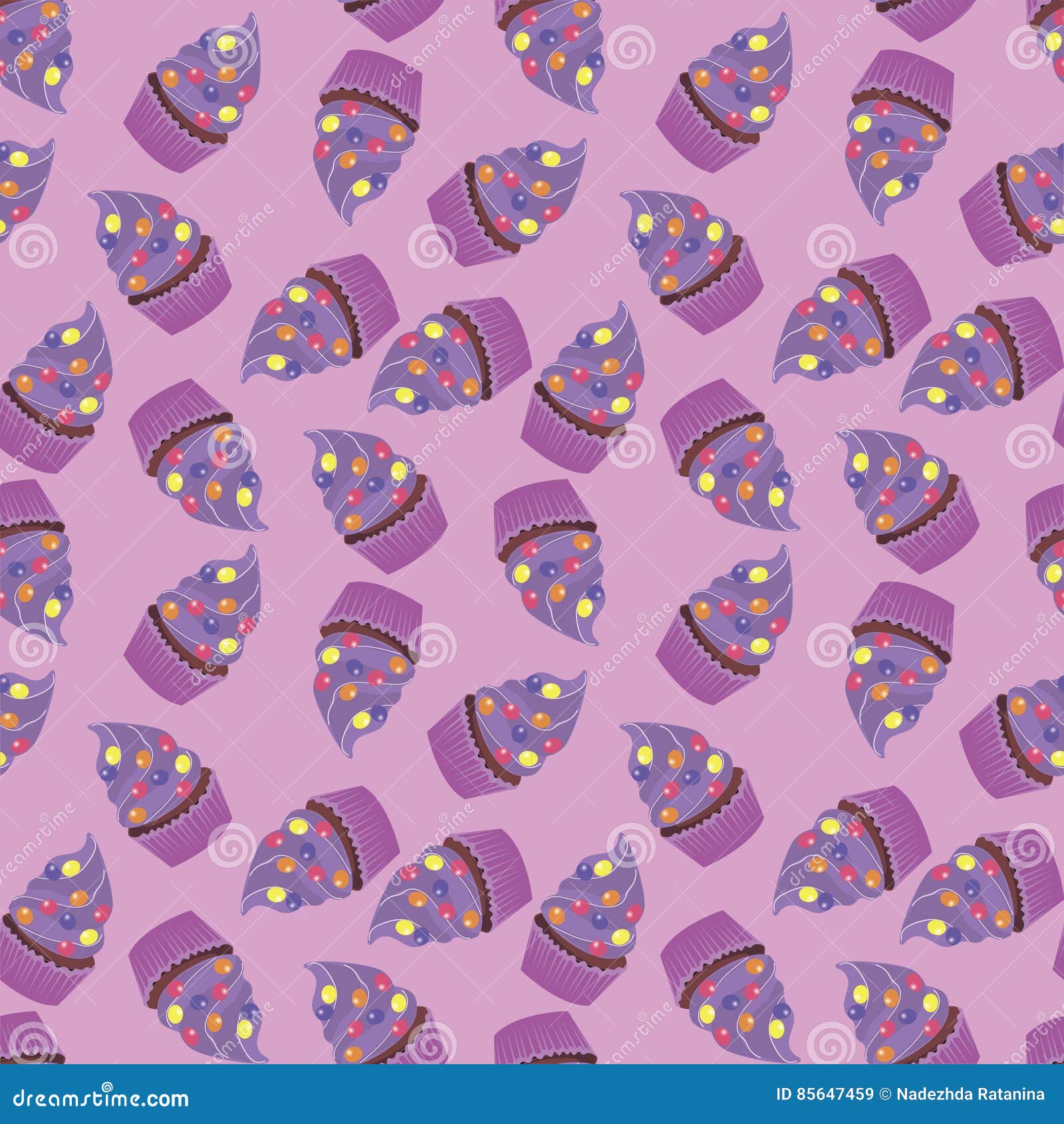Background Wallpaper with Muffins. Vector Stock Illustration ...