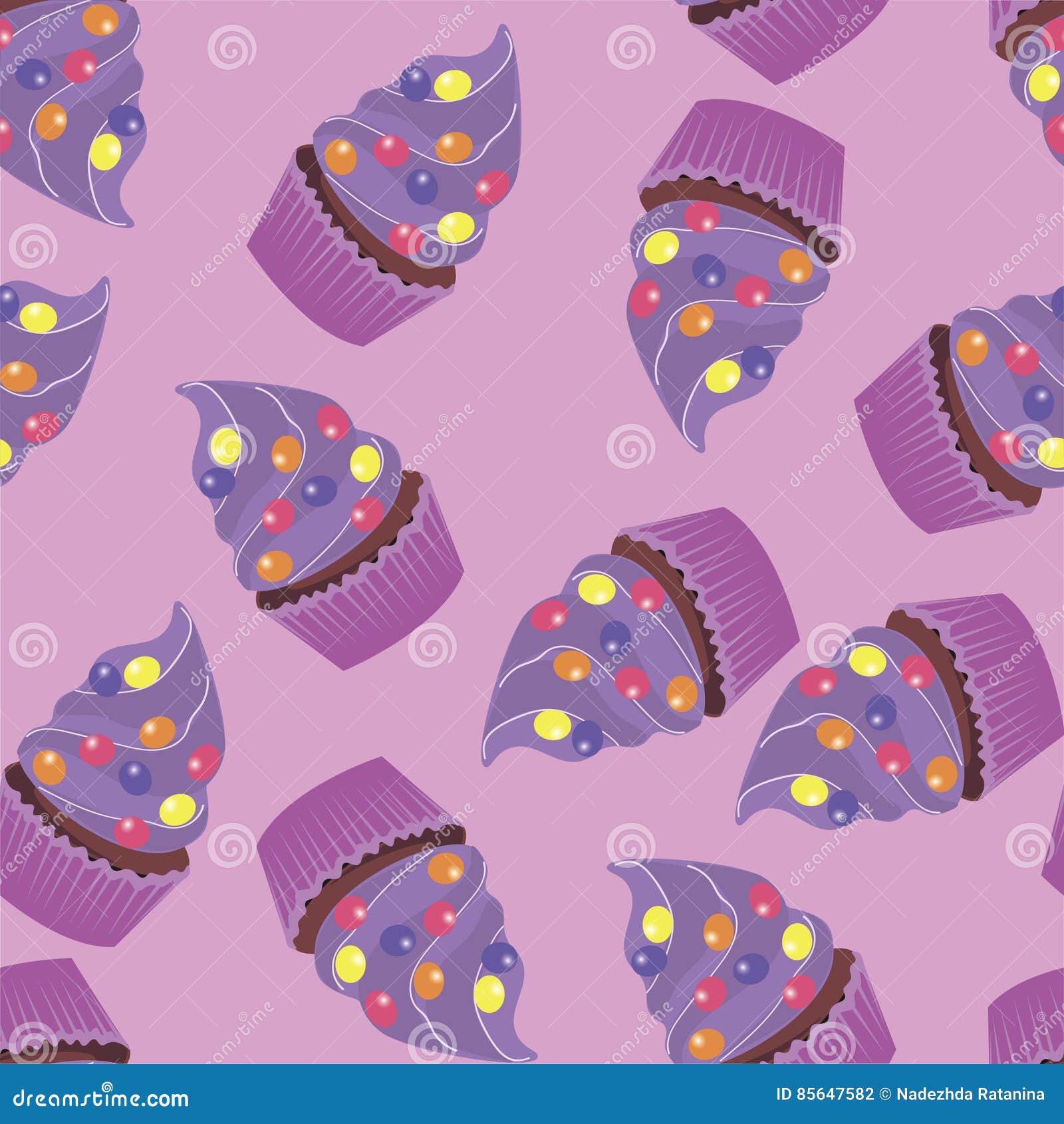 Background Wallpaper with Muffins. Vector Stock Illustration ...