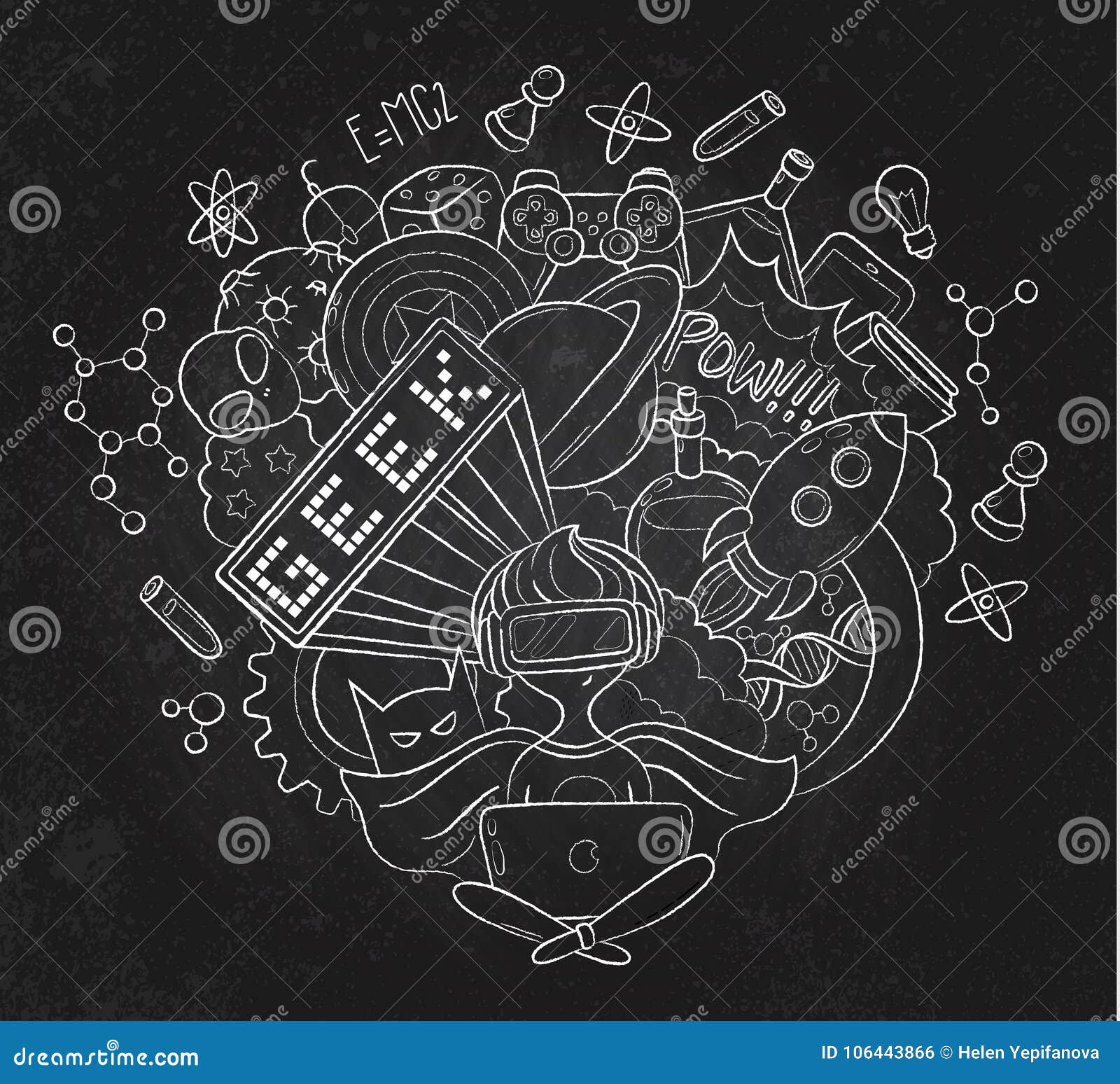 Vector Cartoon Doodle Illustration, Background, Wallpaper, Pattern ...