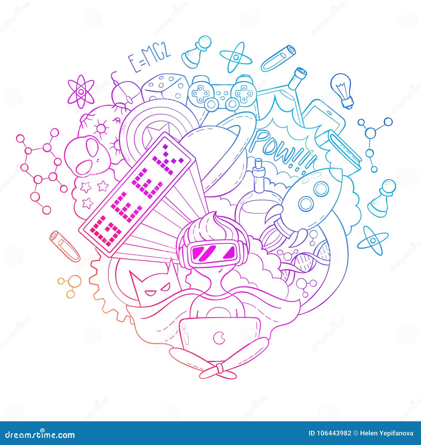 Vector Cartoon Doodle Illustration, Background, Wallpaper, Pattern ...