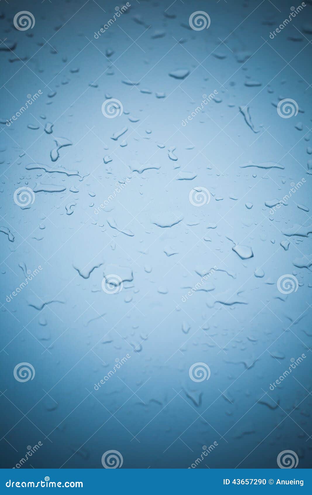 Background of Water Drop on a Blue Metallic Surface Stock Photo - Image ...