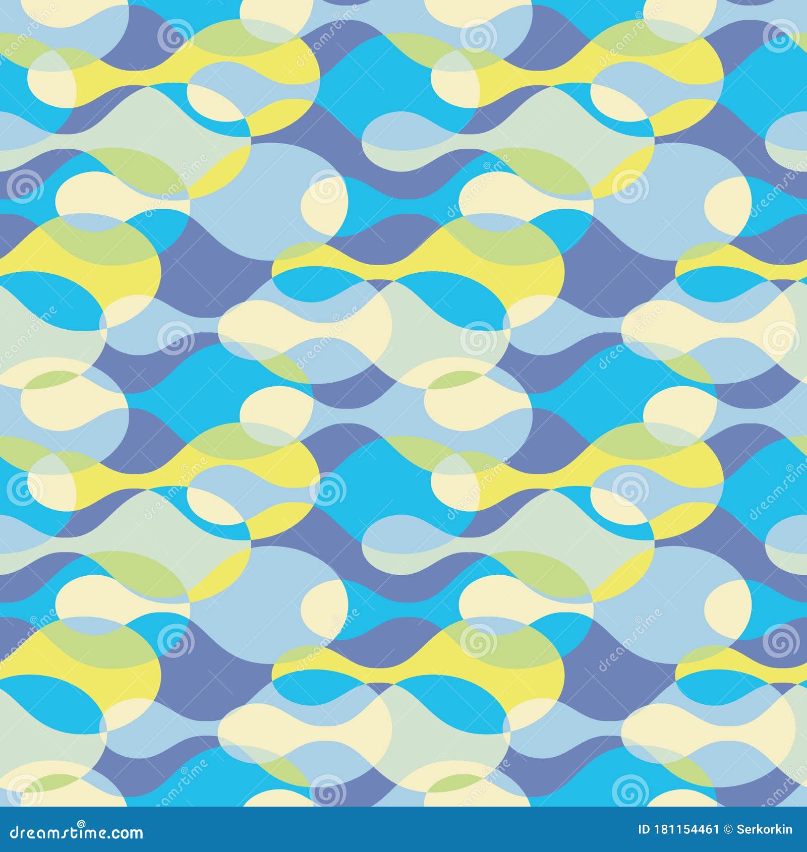 Background Water Waves Effect Design. Abstract Seamless Pattern in Blue ...