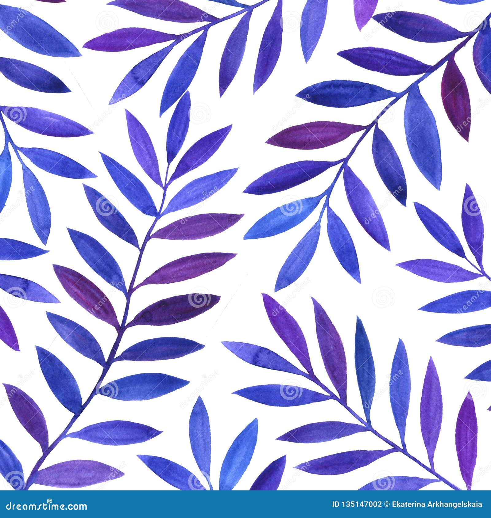 Background with Watercolor Tree Branches and Leaves Stock Illustration ...