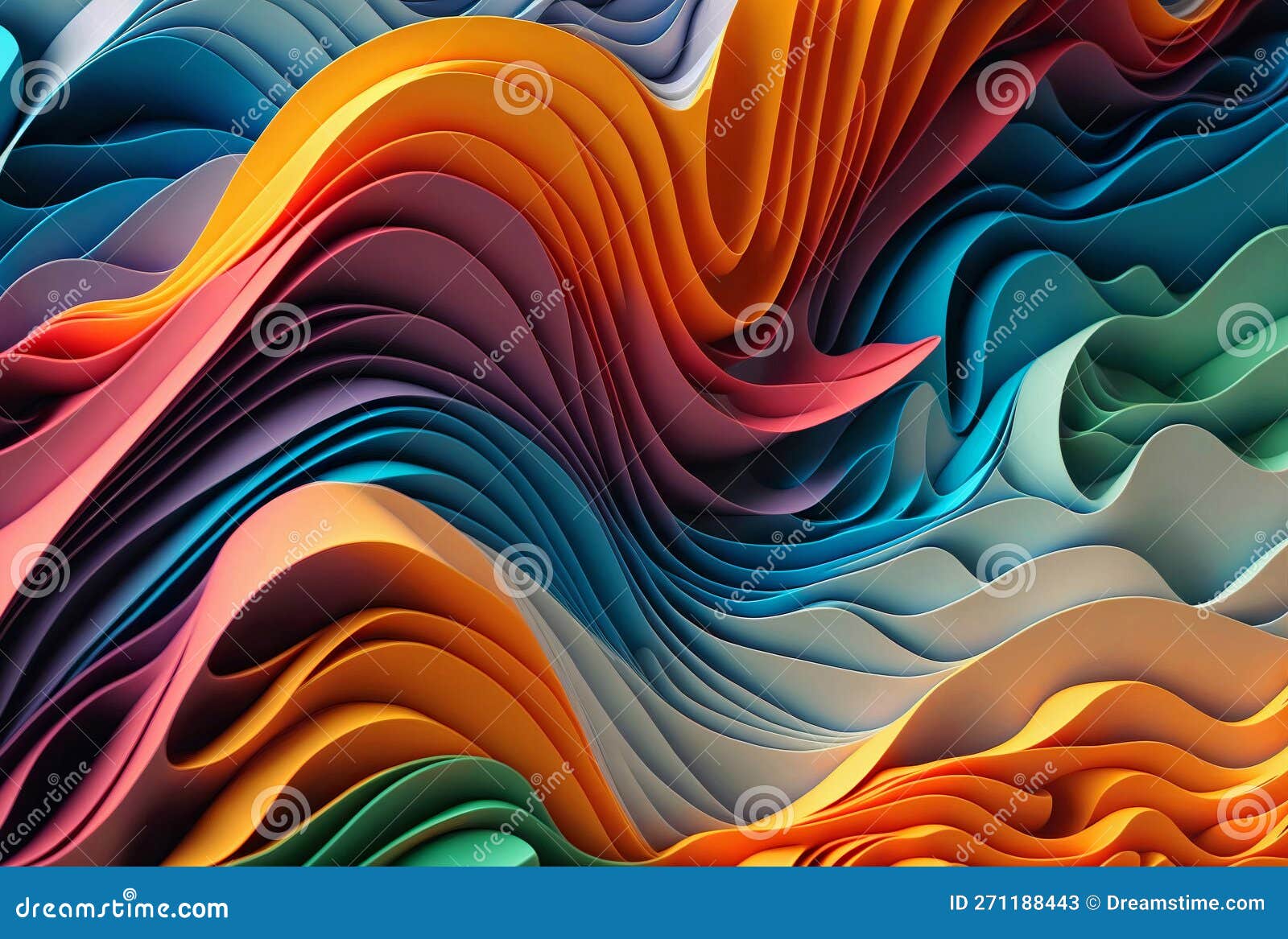 Background of Waves of Bright Colors and Overlapping Lines Stock ...