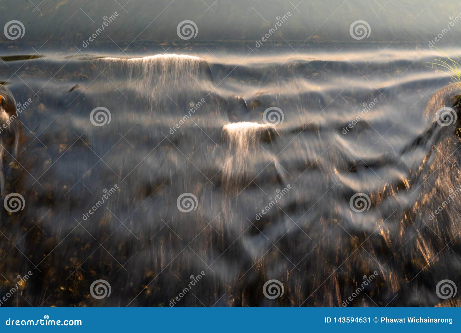 Background of Wavy Surface of Mild Water Flowing from Floodgate. 1 ...