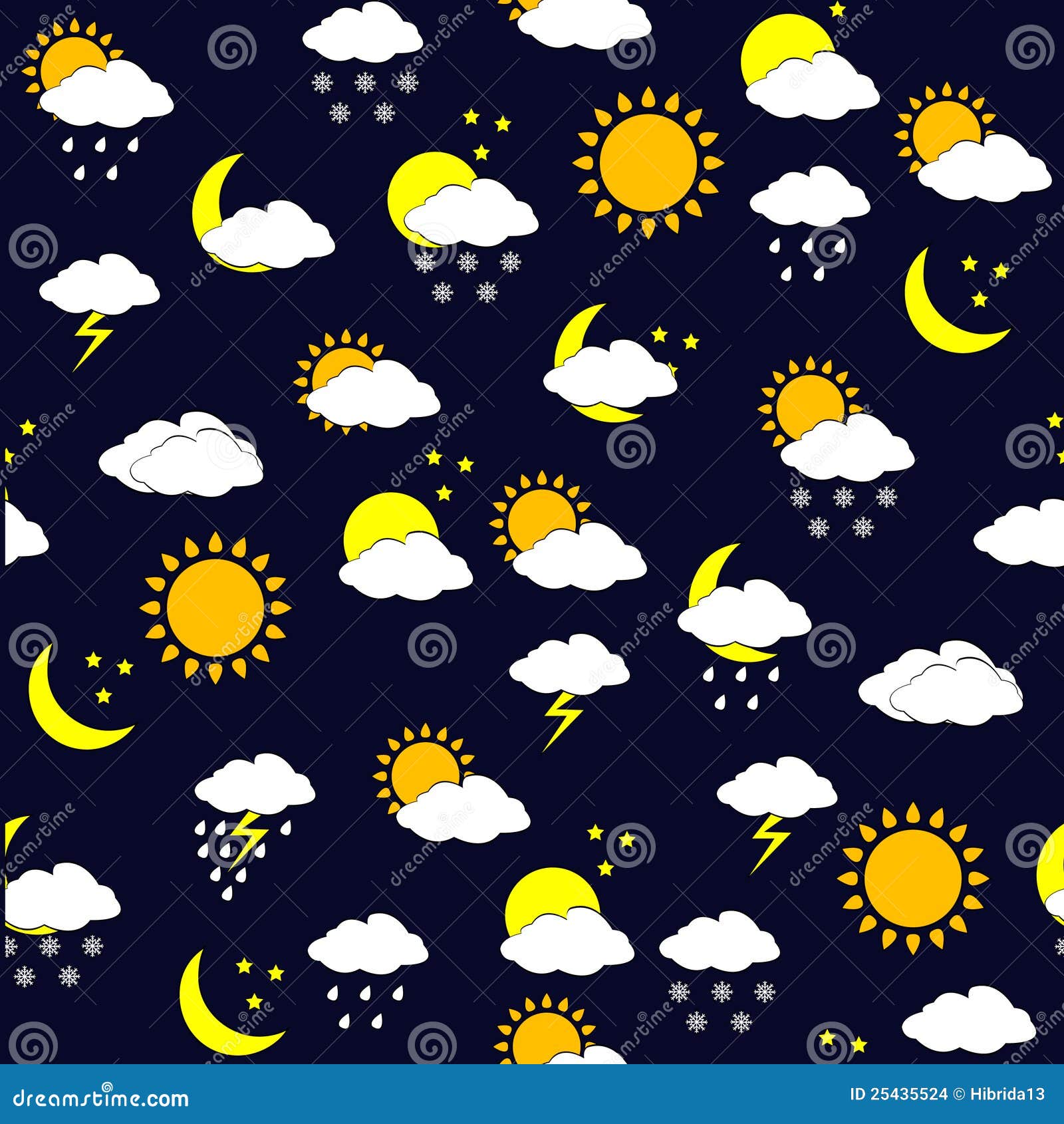 Background with Weather Forecast Icnons, Seamless Stock Vector ...