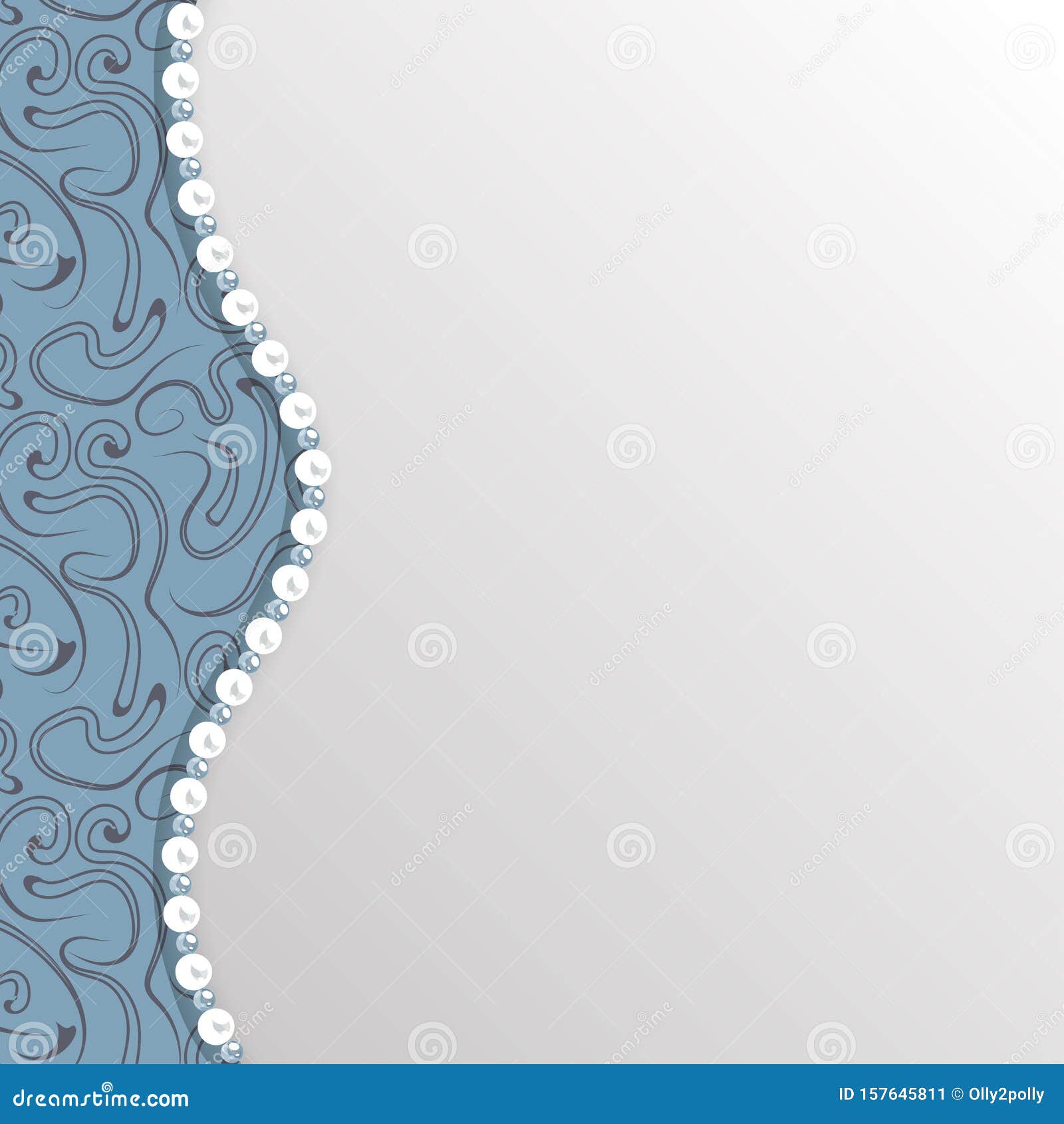 Background with Pattern and Pearl Border. Vector Template Stock ...