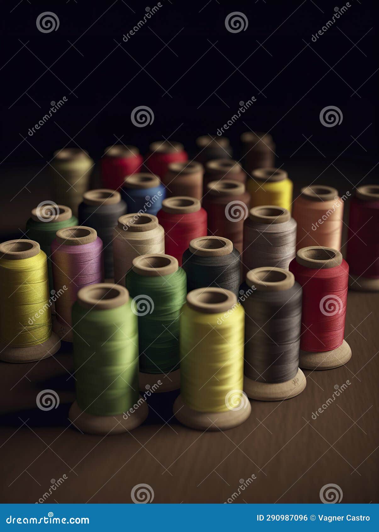 Background with Well-detailed Thread Spools in a Wide Range of Tones ...